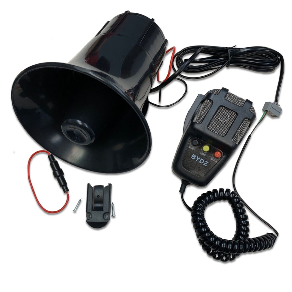 Police Siren 50w Speaker with PA - 3 Siren Tones - 12v 115db - Fire Siren