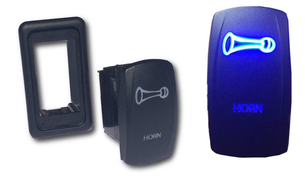 LED Horn Switch by Carling - Momentary Rocker Marine Switch - 12v 20A