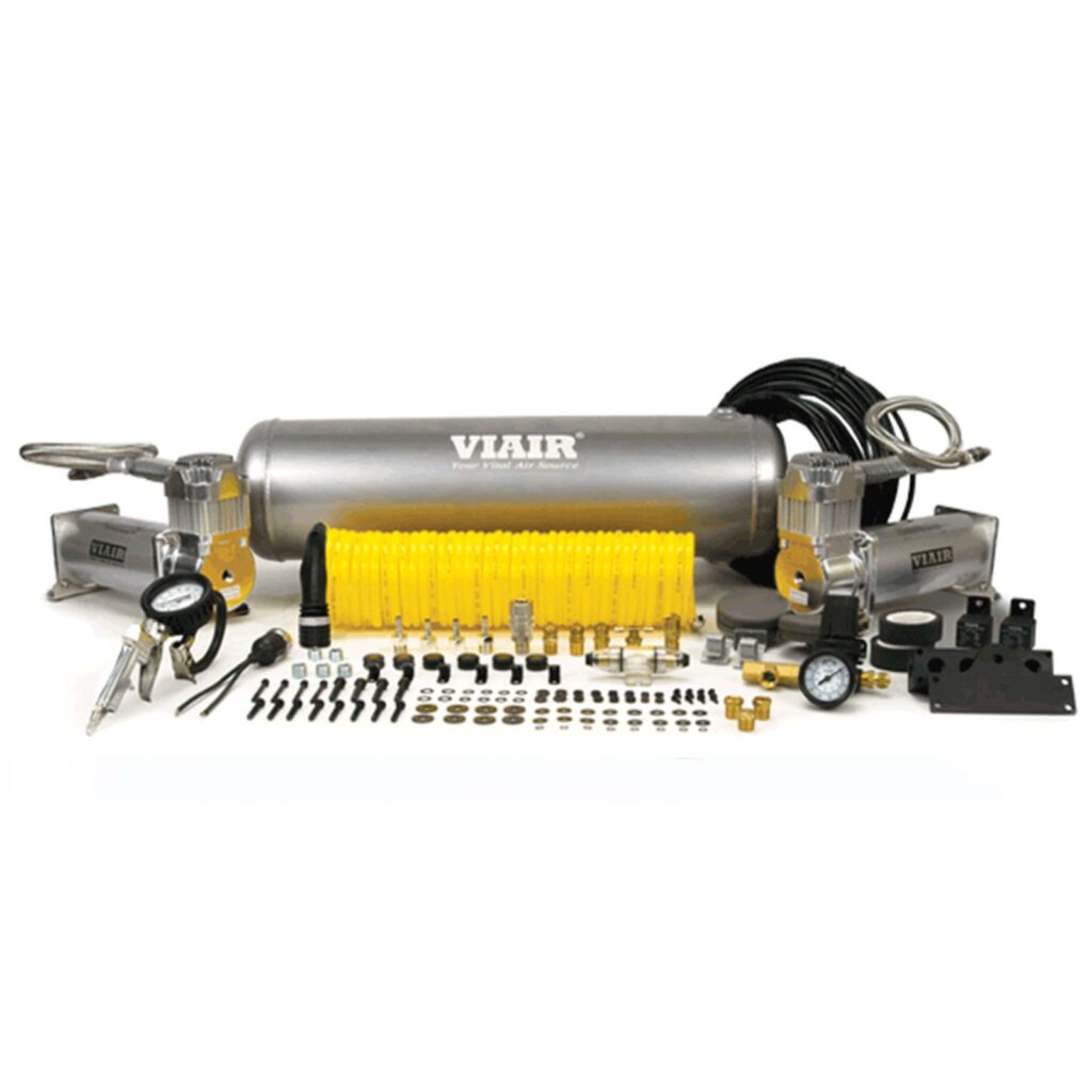 Viair 20017 On Board Air Chrome Dual 450c Compressors 2.5g 150psi Kit