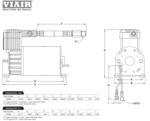 Viair 27520 275c Air Compressor 150psi 25% Duty 2.03 CFM 12v Pewter