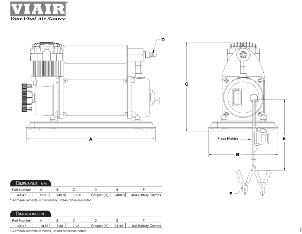 Viair 40047 400p-RV Automatic Portable Air Compressor 150psi 35" Tires