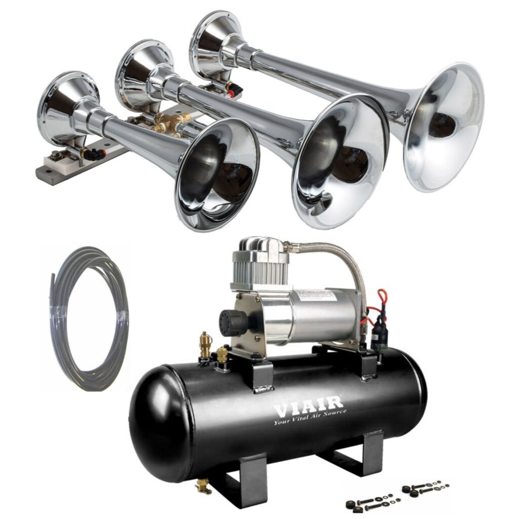 Kleinn 630 Train Air Horn - VIAIR 20005 280c Compressor 2g Kit - Inline