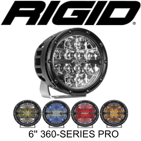 Rigid 360-Series LED Lights - 4" 6" Spot Driving Colored Backlight - Pair