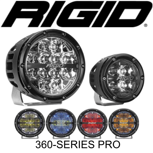 Rigid 360-Series LED Lights - 4" 6" Spot Driving Colored Backlight - Pair