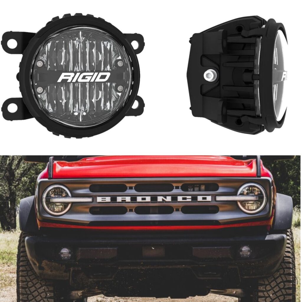 Rigid 37121 LED Fog Light Kit SAE White for 21 22 Ford Bronco