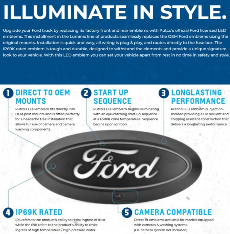 Putco Luminix FORD LED Tailgate Grille Emblem | Ford F250 F350